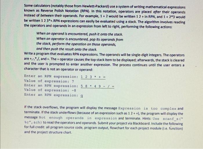 Solved Some calculators (notably those from Hewlett-Packard) | Chegg.com