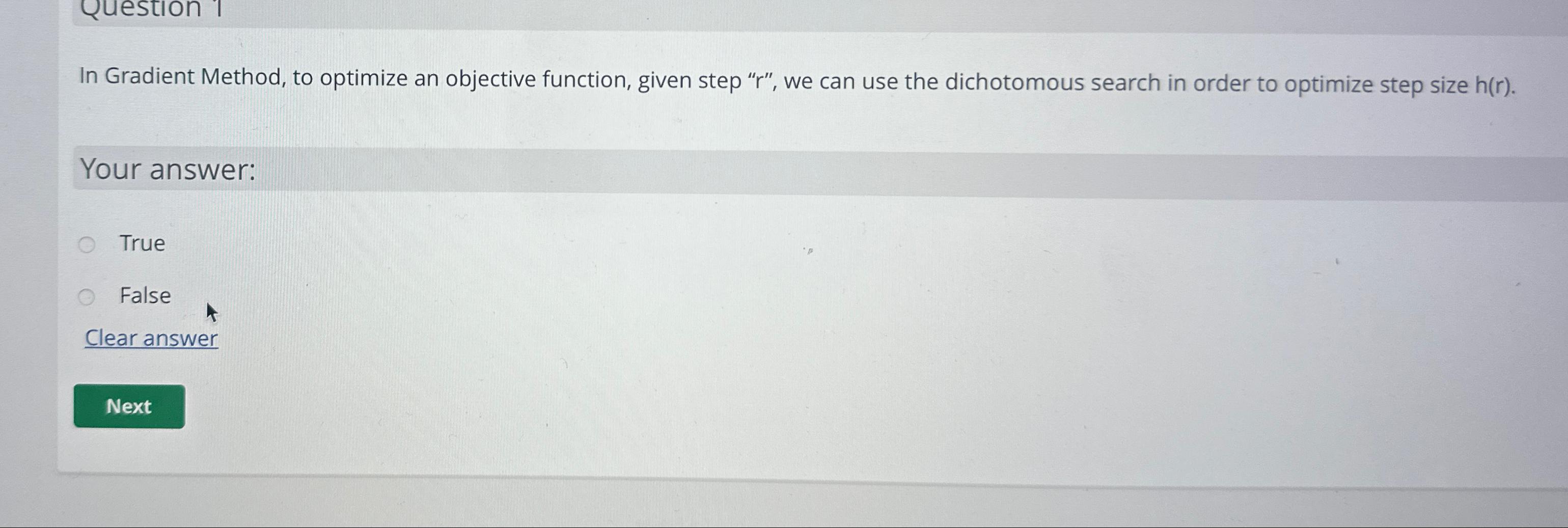 Solved In Gradient Method, to optimize an objective | Chegg.com | Chegg.com