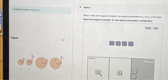 Solved Consider the disks in (Elquce 1). Part A Rank in | Chegg.com