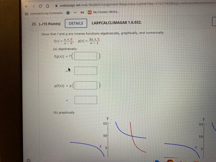 Solved f(x)=x−8x+9,g(x)=x−18x+9 (a) algebralcally f(g(x))=f( | Chegg.com