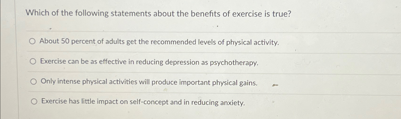 Solved Which of the following statements about the benefits | Chegg.com