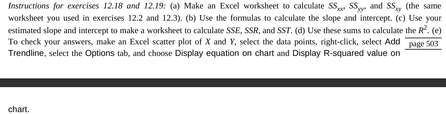 Solved Instructions for exercises 12.18 ﻿and 12.19: (a) | Chegg.com