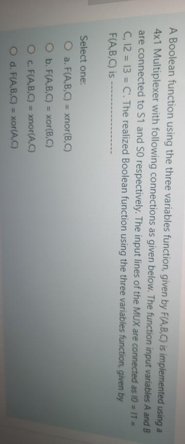 Solved A Boolean function using the three variables | Chegg.com