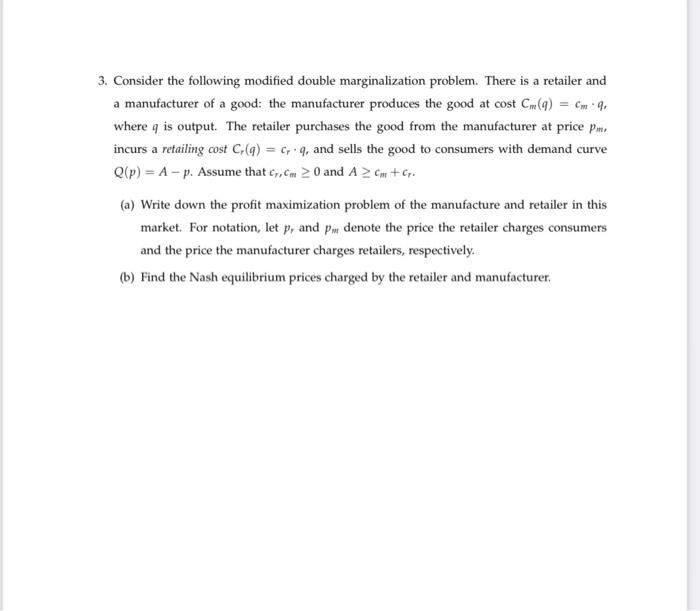 Solved 3. Consider the following modified double | Chegg.com