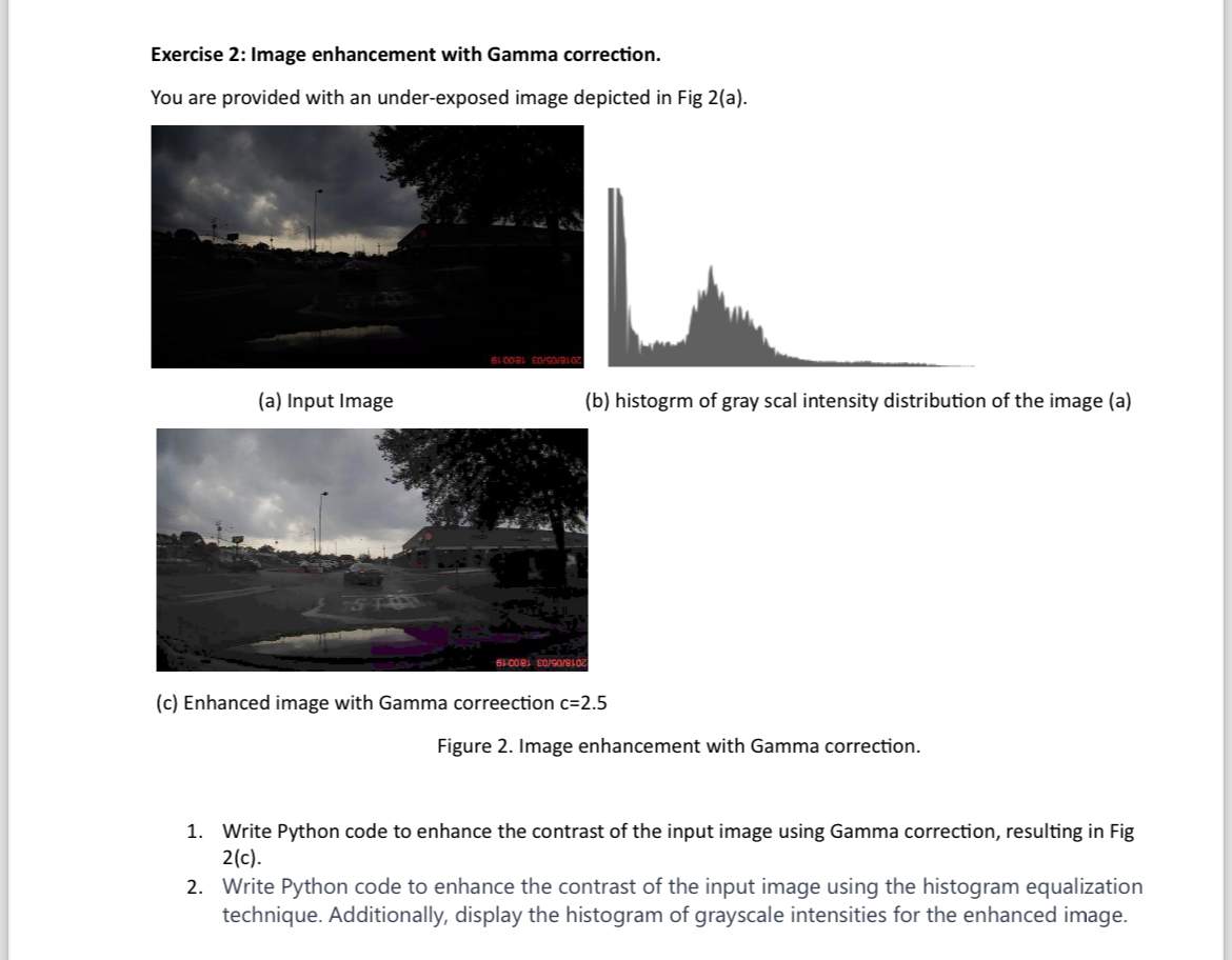 Solved Exercise 2: Image enhancement with Gamma | Chegg.com