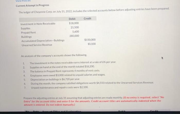 Solved View Current Attempt in Progress The ledger of | Chegg.com