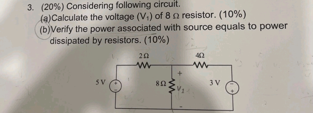 Solved (20%) ﻿Considering following circuit.(a) ﻿Calculate | Chegg.com
