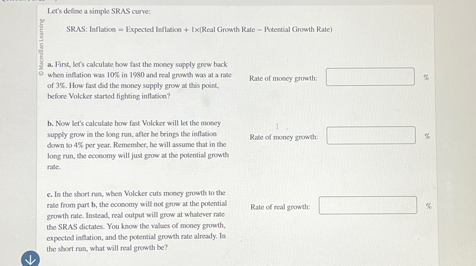 Solved Let's define a simple SRAS curve:SRAS: Inflation = | Chegg.com Solved Let's define a simple SRAS curve:SRAS: Inflation = | Chegg.com