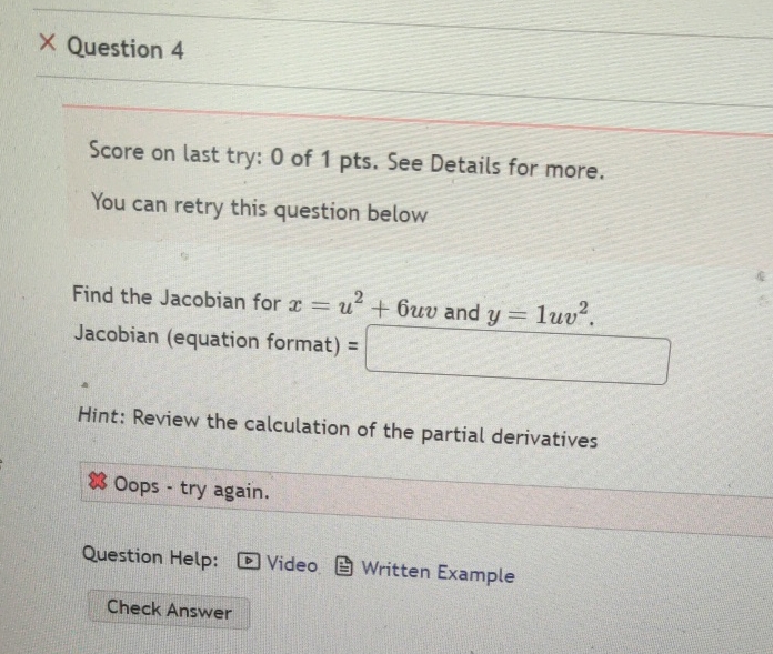 Solved Question 4Score on last try: 0 ﻿of 1pts. ﻿See Details | Chegg.com