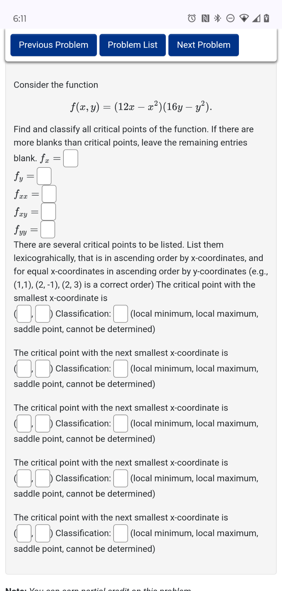 Solved Consider the function f(x,y)=(12x−x2)(16y−y2). Find | Chegg.com