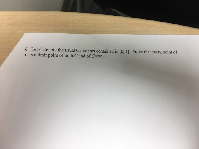Solved 6 Let C Denote The Usual Cantor Set Contained In 0 
