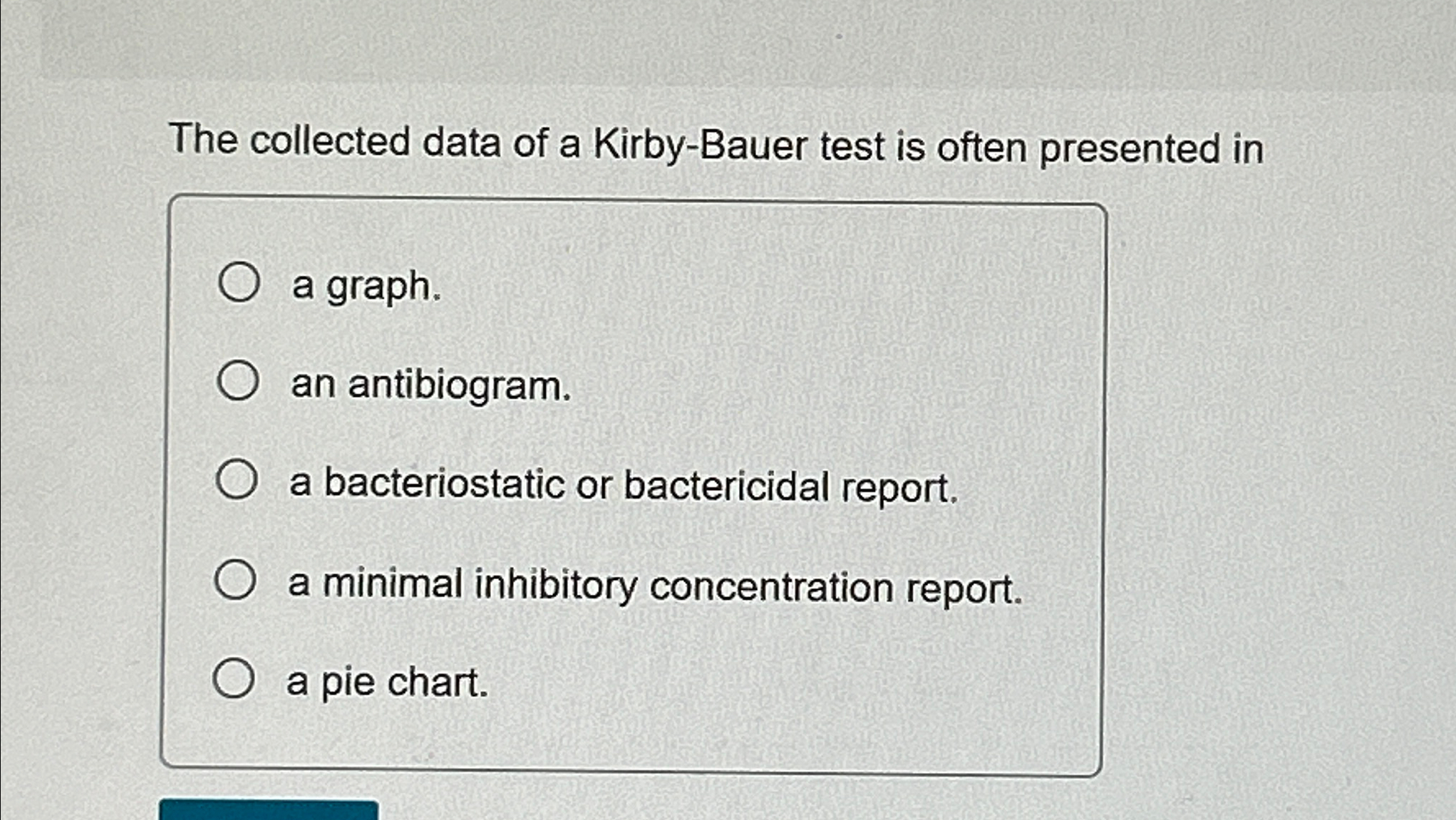 Solved The collected data of a Kirby-Bauer test is often | Chegg.com