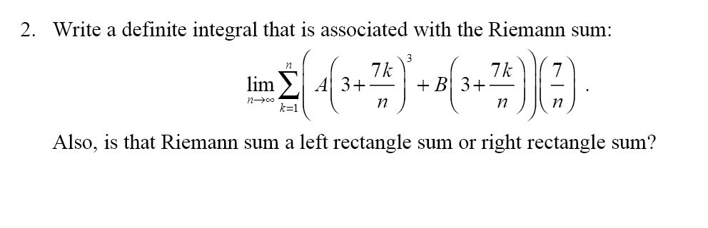 Solved Write a definite integral that is associated with the | Chegg.com