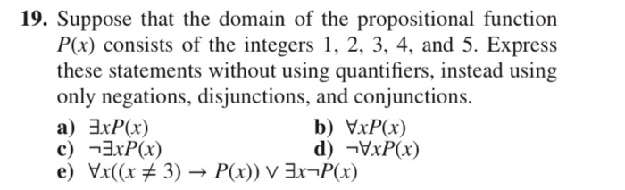 Solved 19. Suppose that the domain of the propositional | Chegg.com