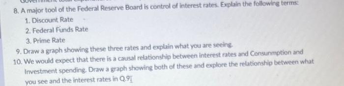 Solved 8. A major tool of the Federal Reserve Board is | Chegg.com