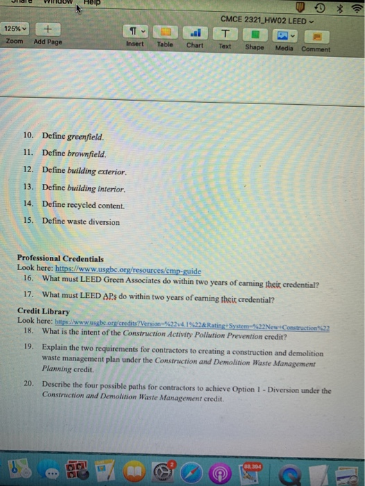 Solved 125% + Add Page CMCE 2321_HWO2 LEED T Text Shape | Chegg.com