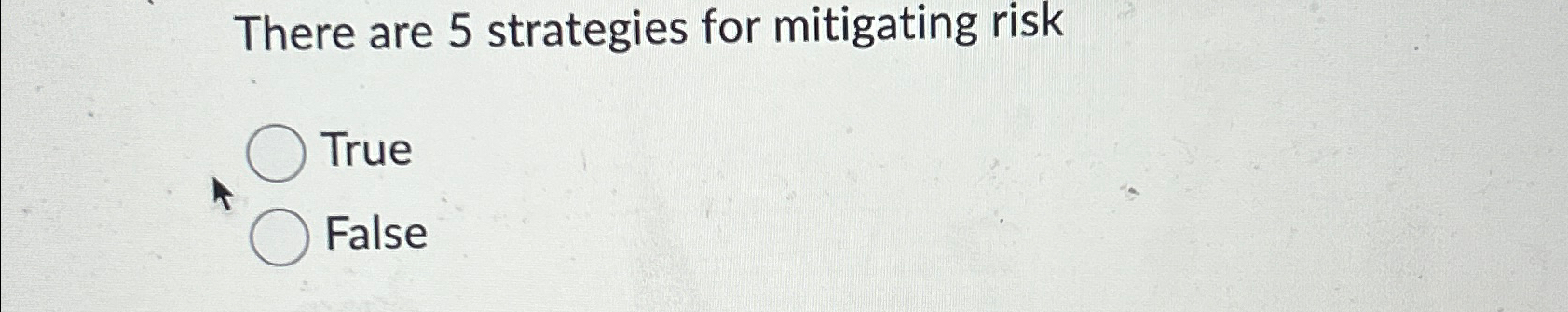 Solved There are 5 ﻿strategies for mitigating risk | Chegg.com
