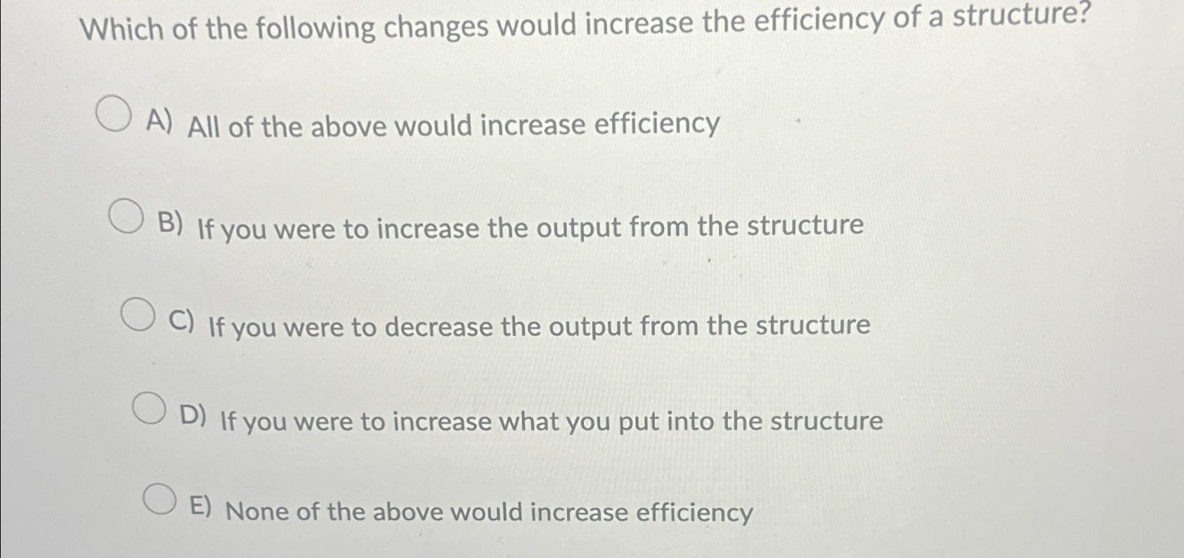 Solved Which of the following changes would increase the | Chegg.com