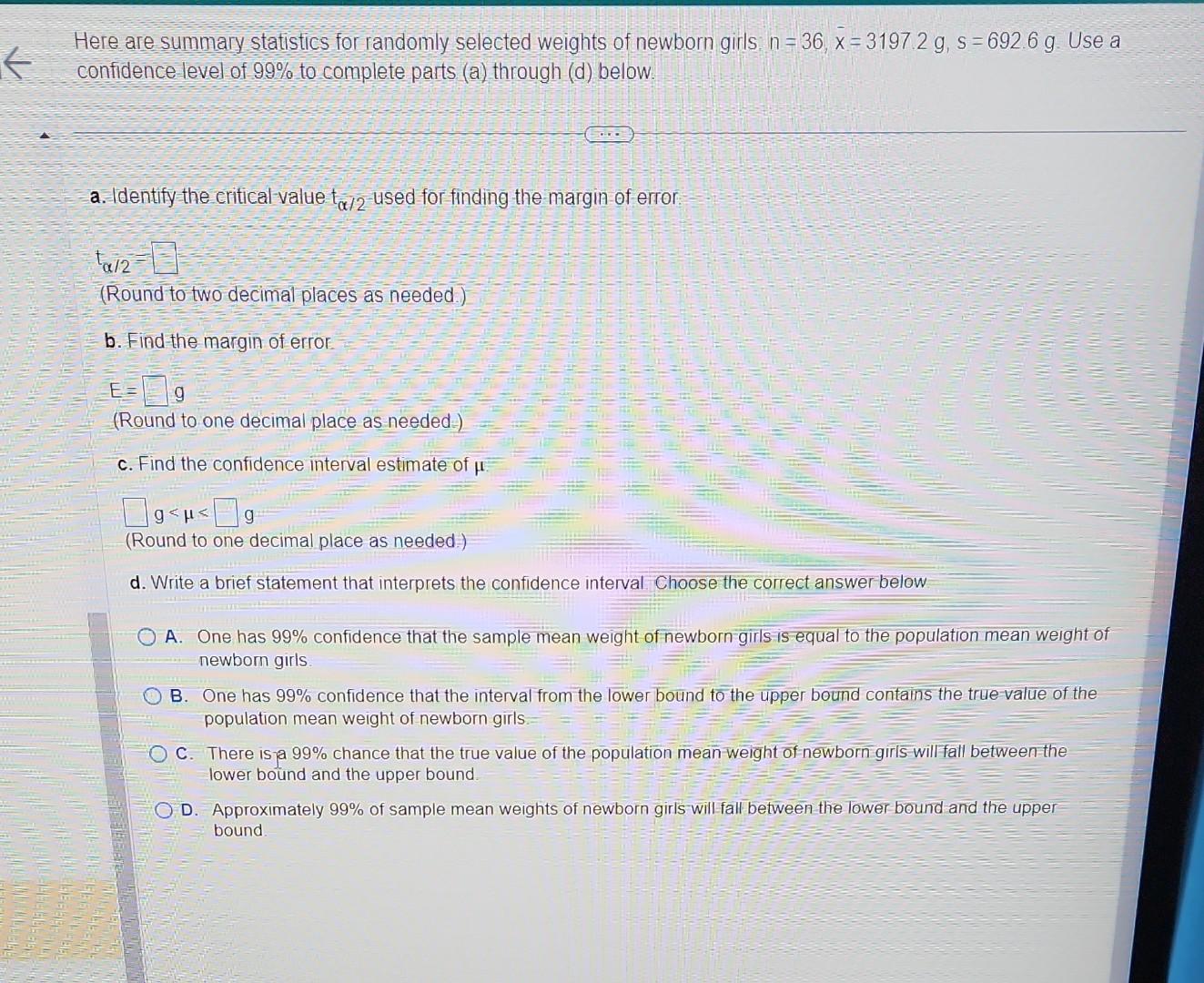 Solved Here are summary statistics for randomly selected | Chegg.com