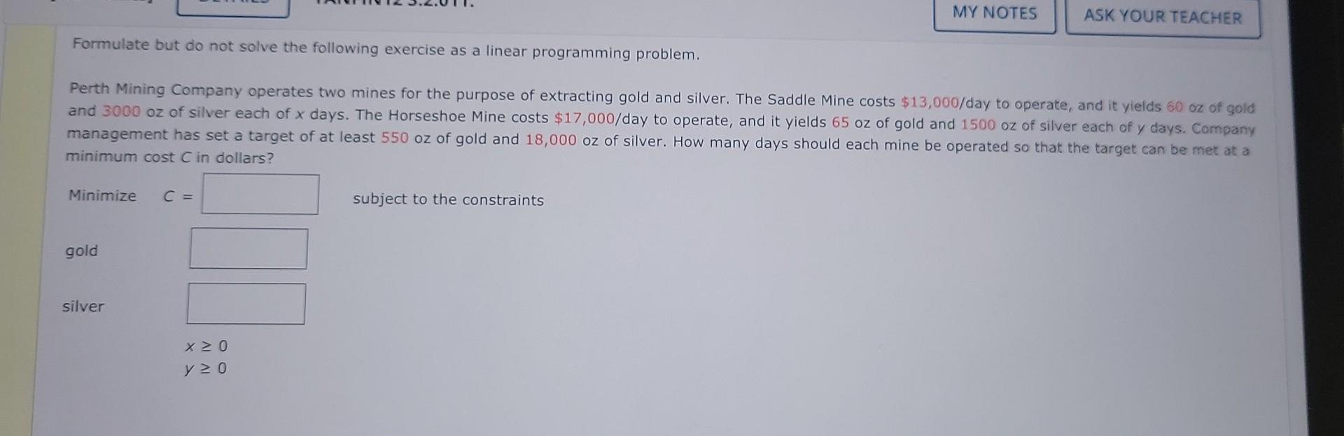 Solved Formulate but do not solve the following exercise as | Chegg.com