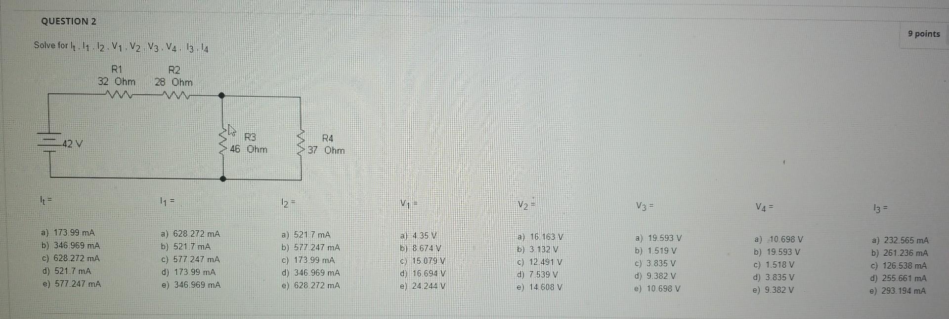 Solved Solve for It,I1,I2,V1,v2,v3,v4,I3,I4 | Chegg.com