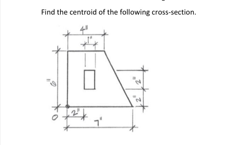 Solved Find the centroid of the following cross-section. | Chegg.com