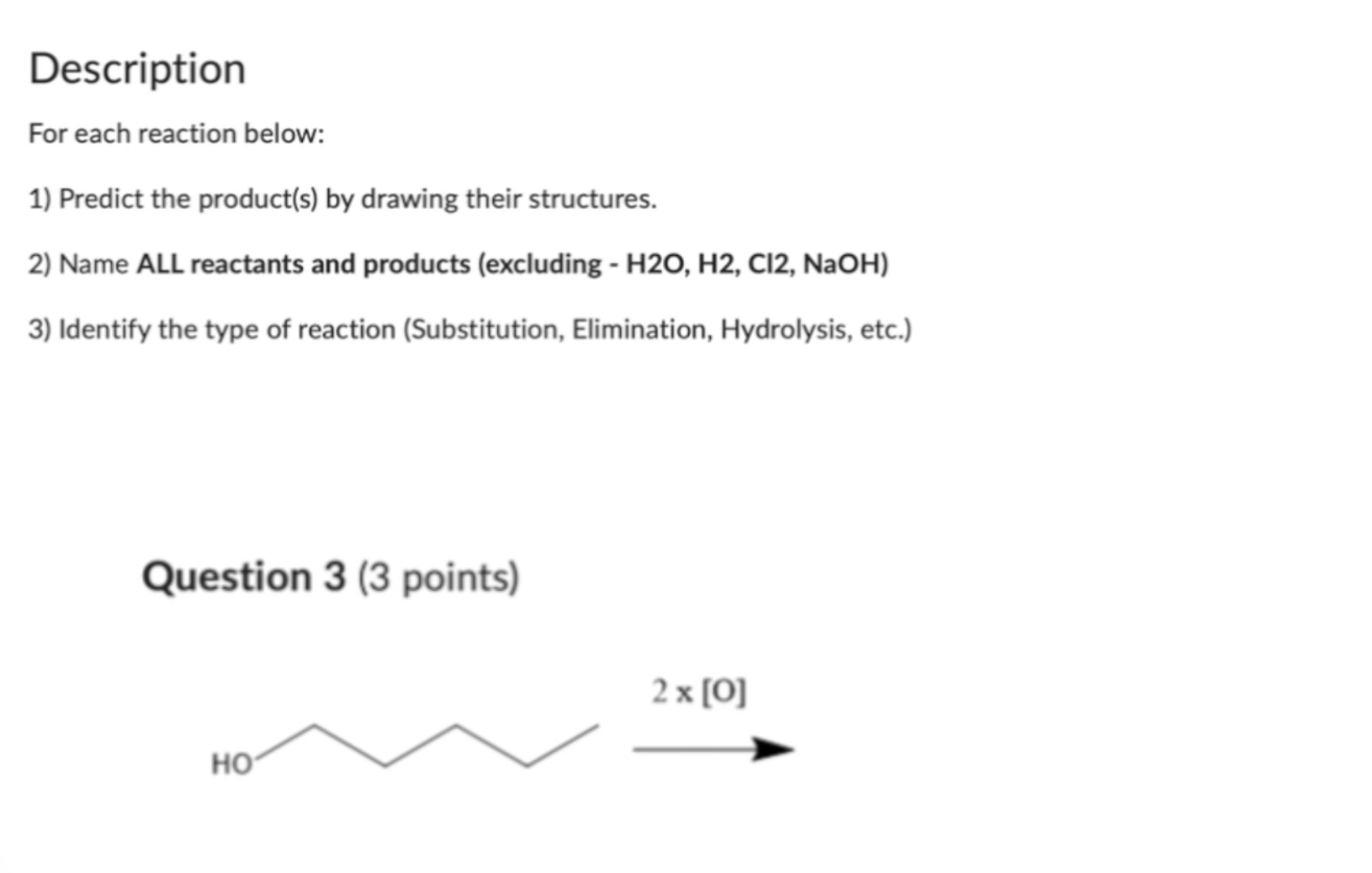 Solved DescriptionFor each reaction below:Predict the | Chegg.com