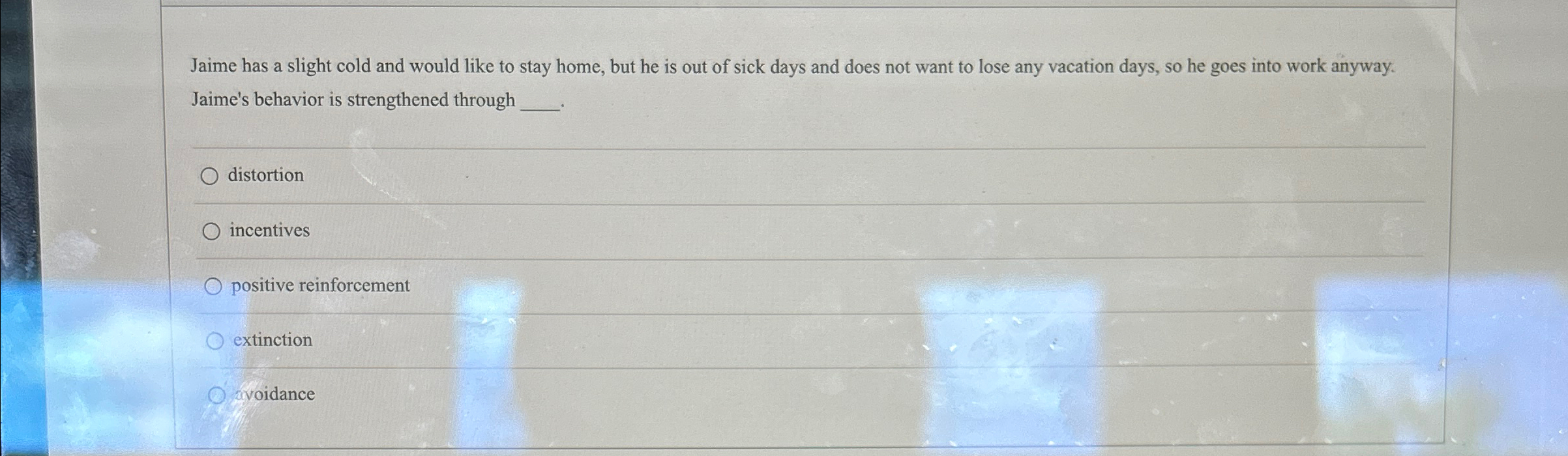 Solved Jaime has a slight cold and would like to stay home, | Chegg.com