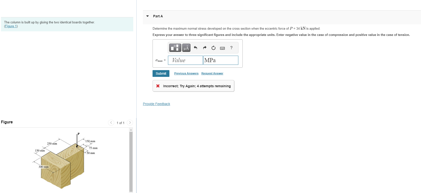 Solved The column is built up by gluing the two identical | Chegg.com