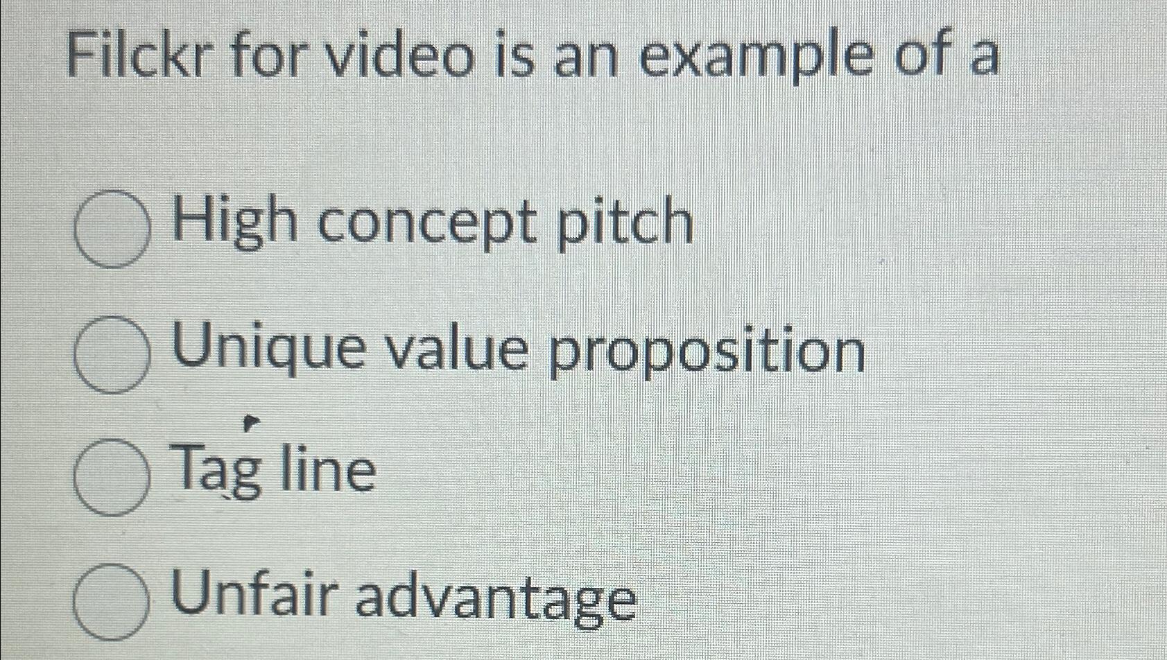 Solved Filckr for video is an example of aHigh concept | Chegg.com