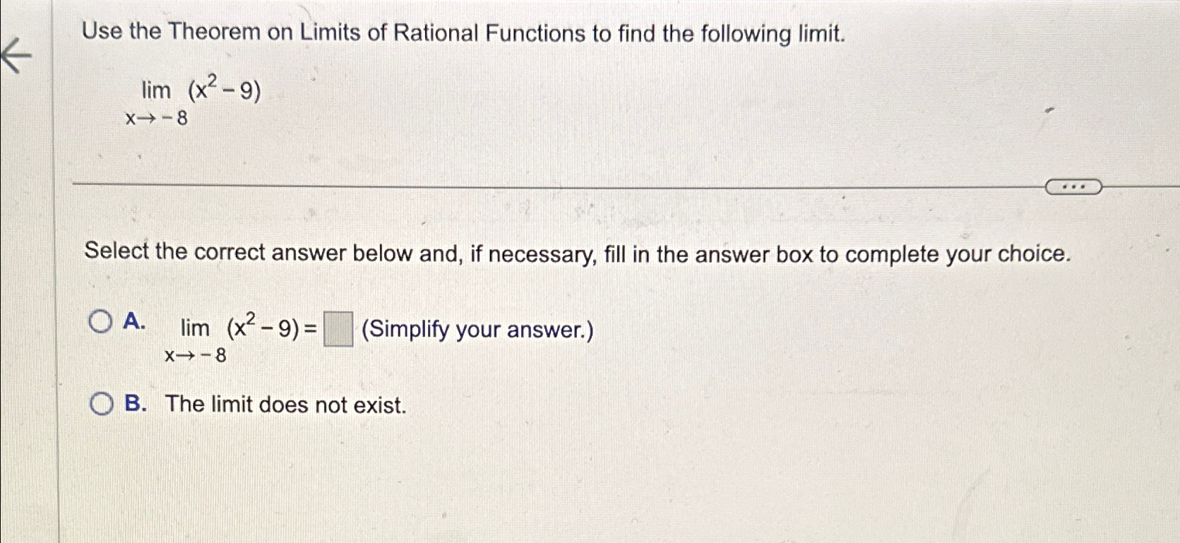 Solved Use the Theorem on Limits of Rational Functions to | Chegg.com