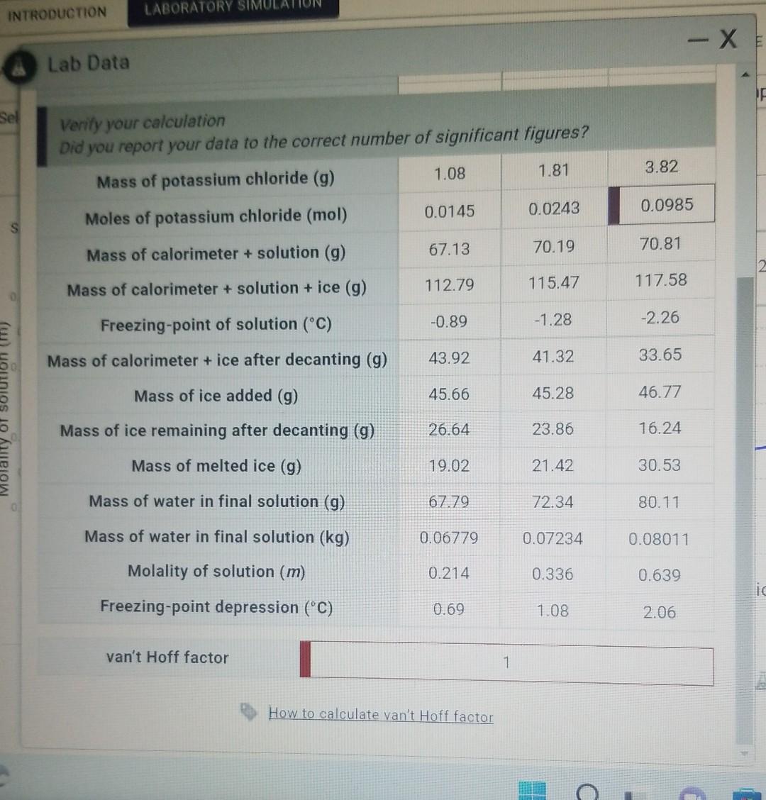 Solved B. Lab Data Verify your calculation Did you report | Chegg.com