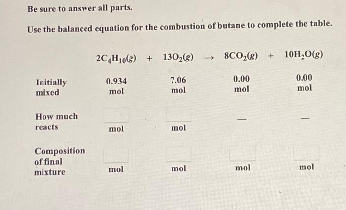 Solved Be sure to answer all parts. Use the balanced | Chegg.com