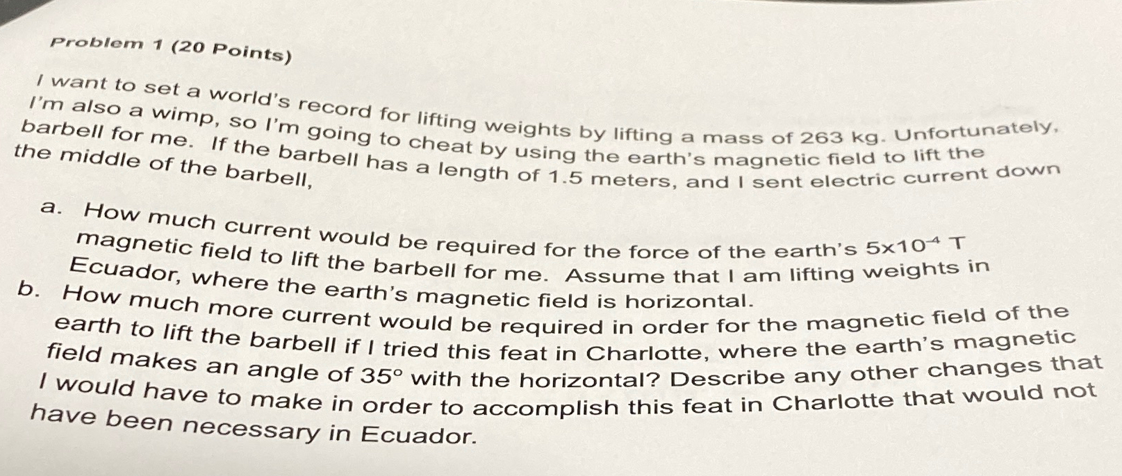 Solved Problem 1 (20 ﻿Points)I want to set a world's record | Chegg.com