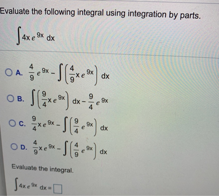 Solved Evaluate the following integral using integration by | Chegg.com
