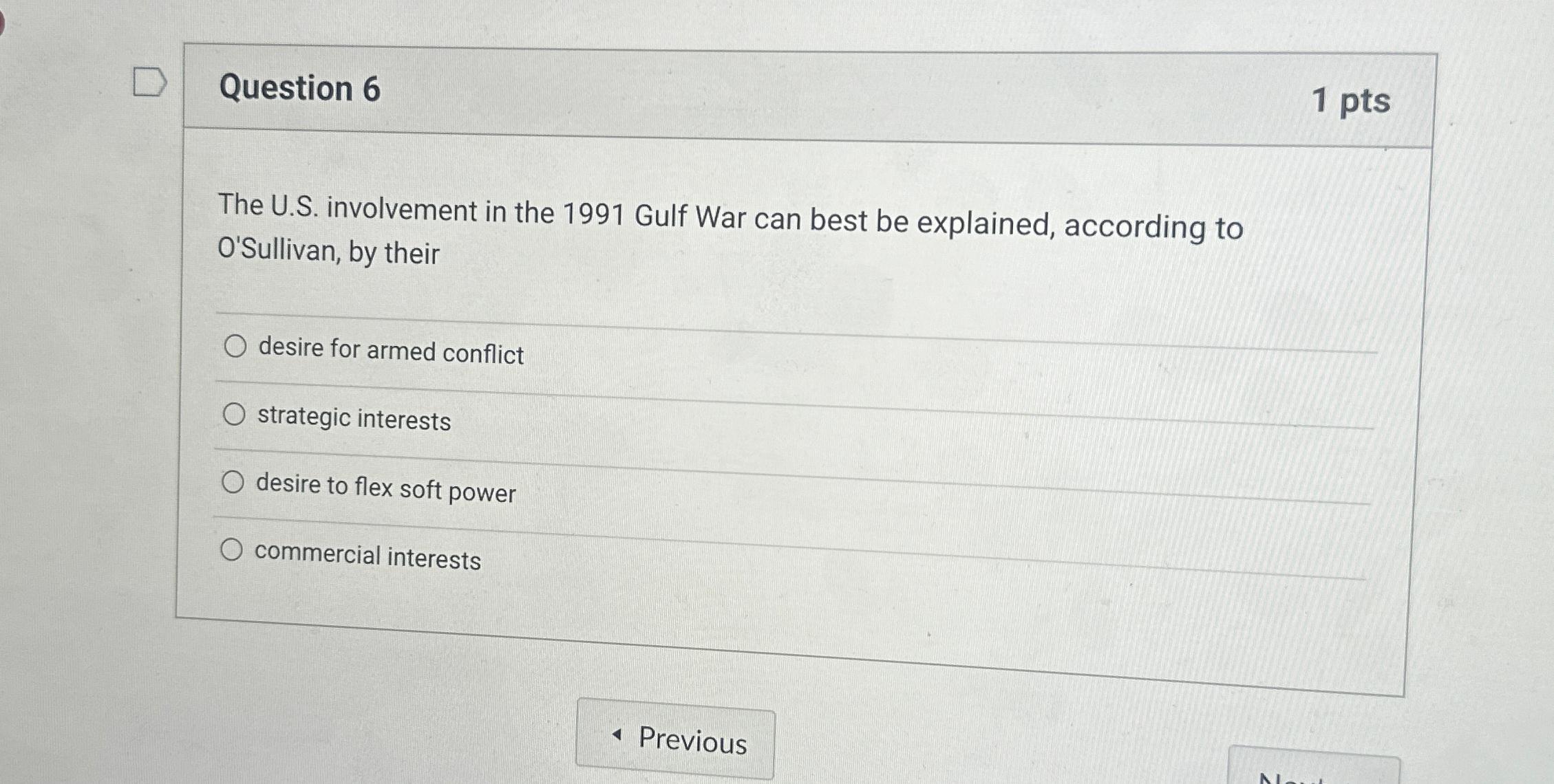 Solved Question 61 ﻿ptsThe U.S. ﻿involvement in the 1991 | Chegg.com