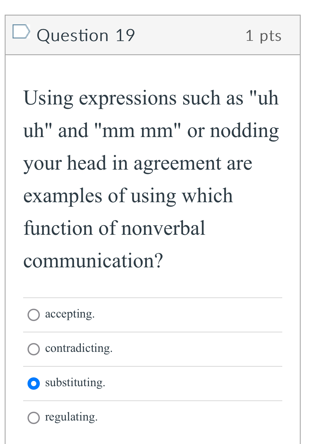 Question 191ptsUsing expressions such as "uh uh" ﻿and | Chegg.com