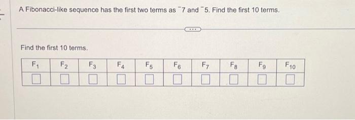 Solved A Fibonacci-like sequence has the first two terms as | Chegg.com