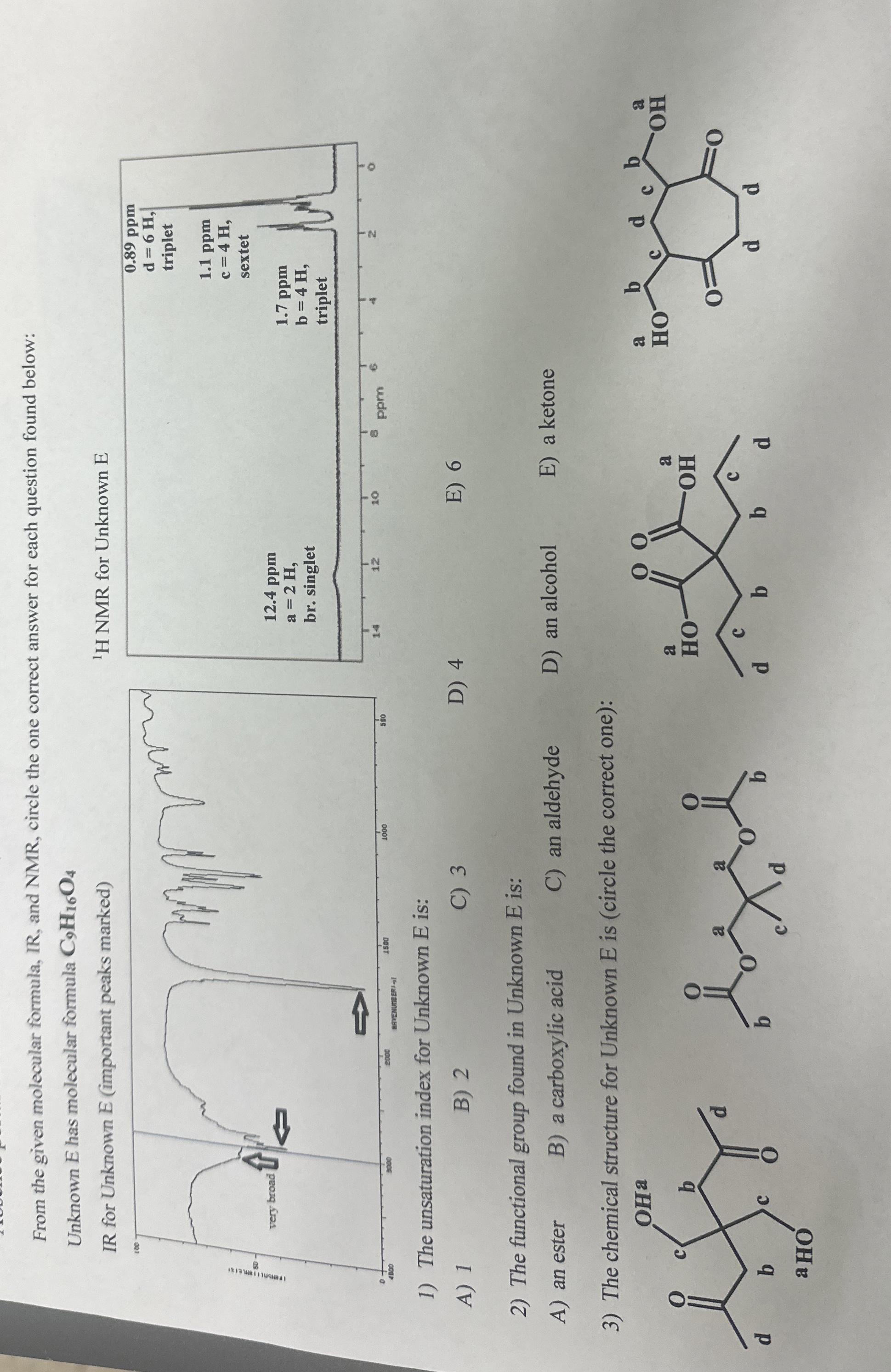 Solved From the given molecular formula, IR, ﻿and NMR, | Chegg.com