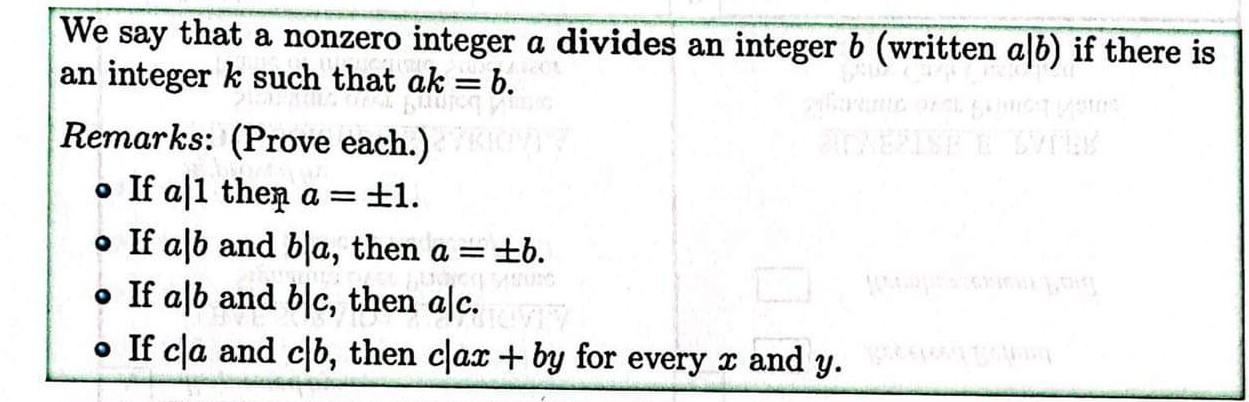 Solved We say that a nonzero integer a divides an integer b | Chegg.com