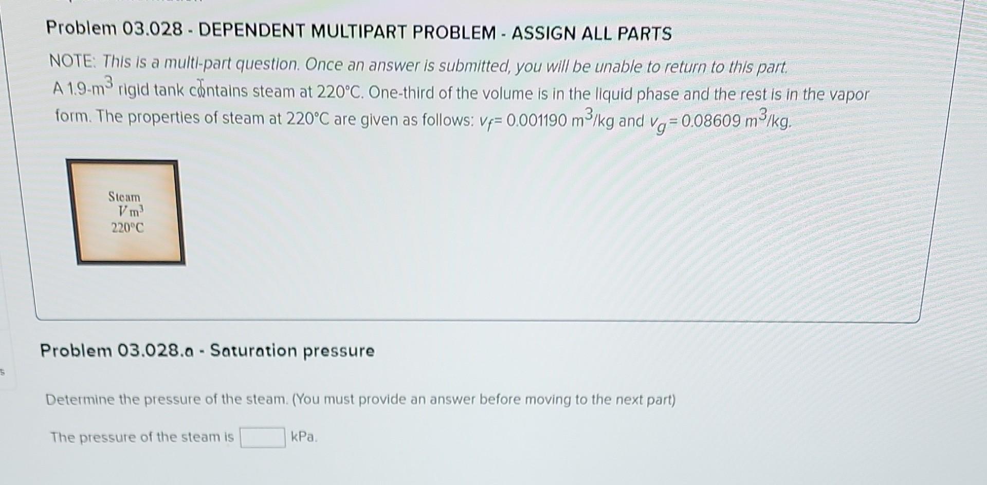 Solved Problem 03.028 - DEPENDENT MULTIPART PROBLEM - ASSIGN | Chegg.com
