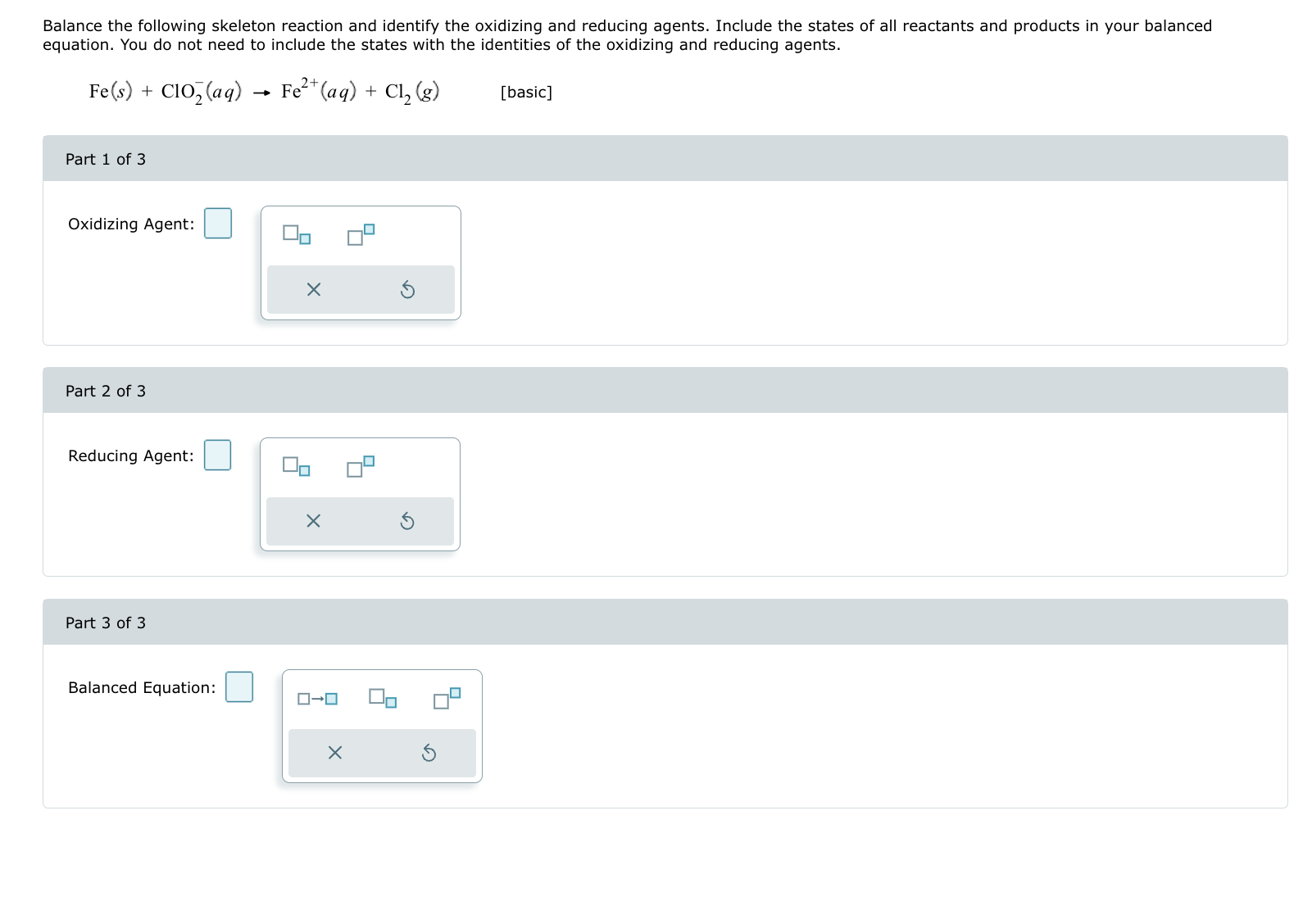 Solved Balance the following skeleton reaction and identify | Chegg.com