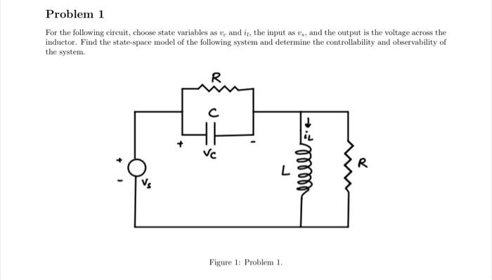 Solved For the following circuit, choose state variables as | Chegg.com