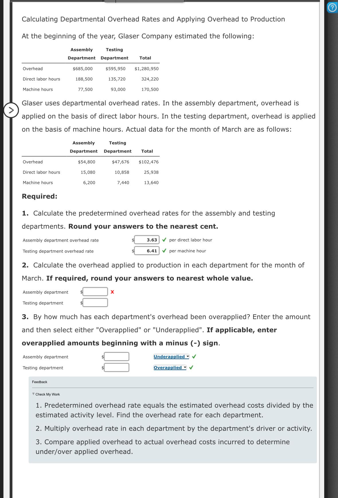 Solved Calculating Departmental Overhead Rates and Applying | Chegg.com Solved Calculating Departmental Overhead Rates and Applying | Chegg.com