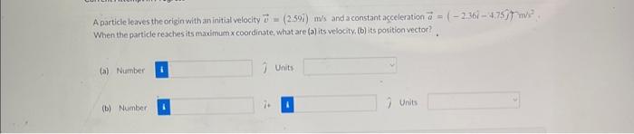 Solved A particle leaves the origin with an initial velocity | Chegg.com