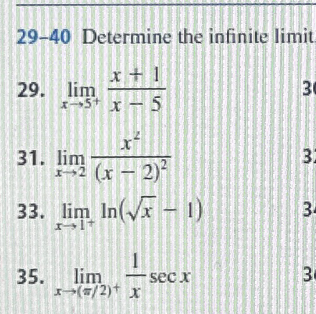 Solved 29-40 ﻿Determine the infinite | Chegg.com