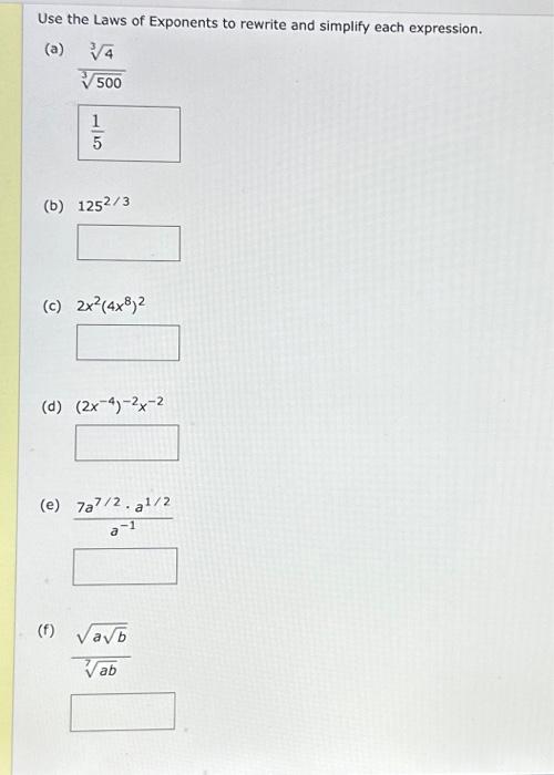 Solved Use the Laws of Exponents to rewrite and simplify | Chegg.com