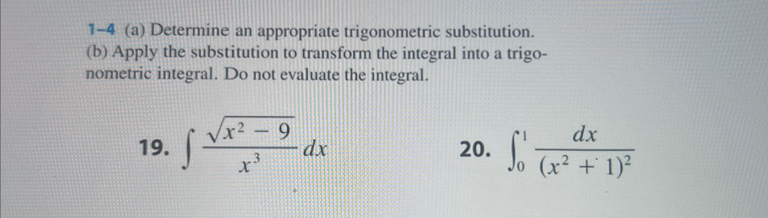 Solved 1-4 (a) ﻿Determine an appropriate trigonometric | Chegg.com