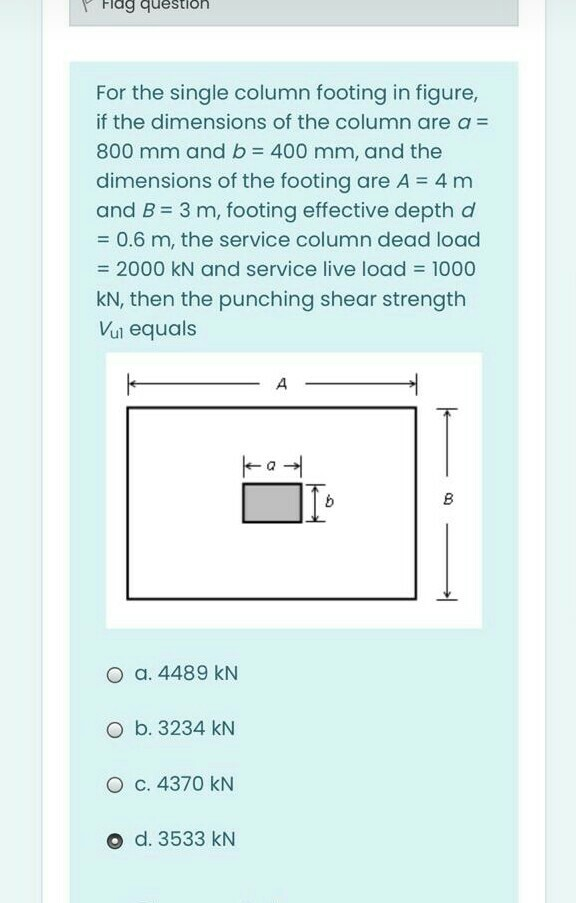 Solved For the single column footing in figure, if the | Chegg.com
