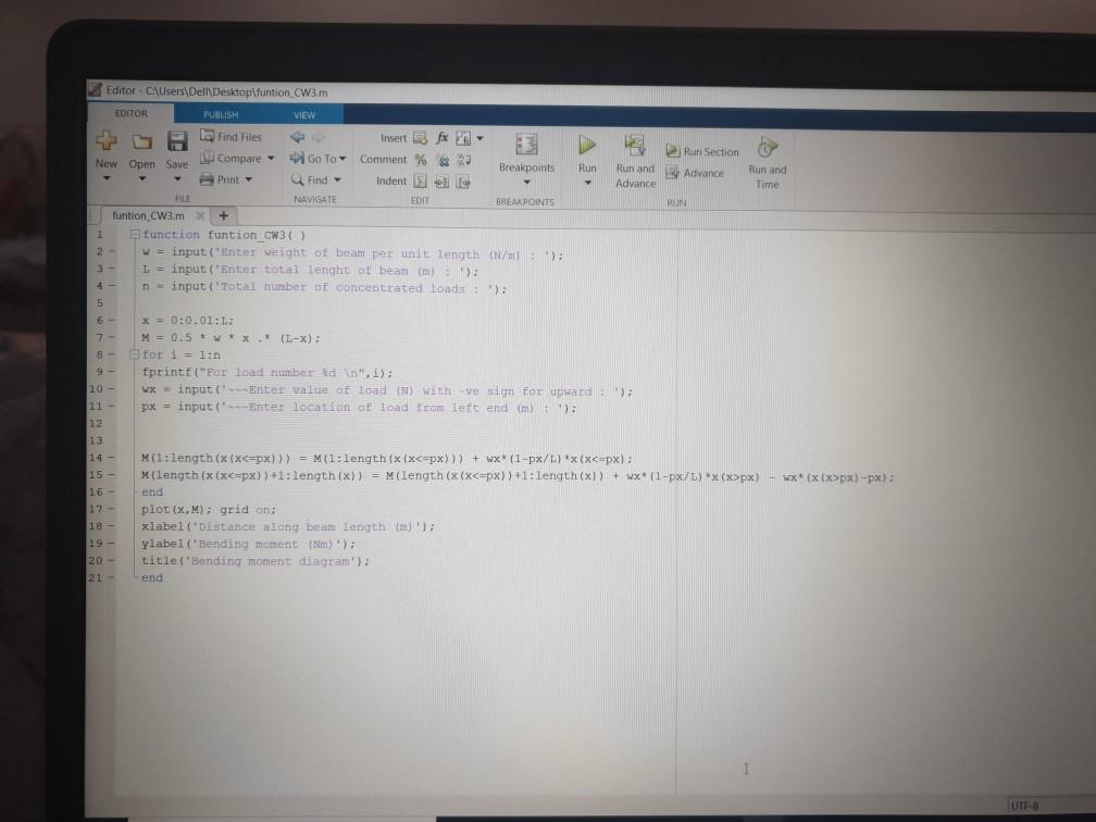 Solved 11. Assessed coursework question (Matlab CW3, | Chegg.com